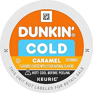 Dunkin' Cold Caramel Flavored Coffee, 60 Keurig K-Cup Pods