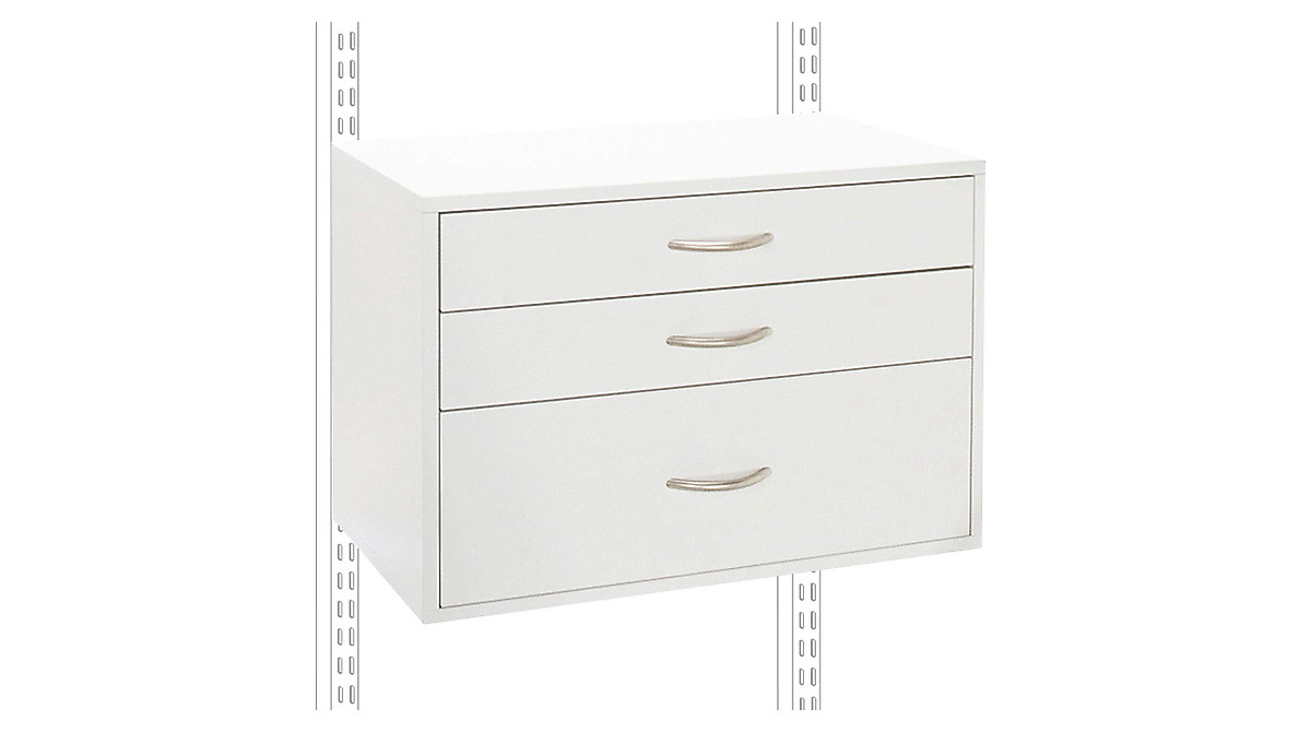 Organized Living freedomRail 3 Drawer OBox - White | Space-Saving ...