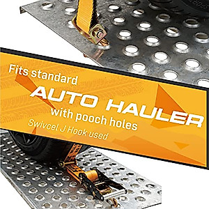 Car Tie Down Straps 4 Pack 105 Inch-Classic Orange- Abrasion Resistant Heavy Duty 10,000lb Guaranteed Break Strength Safe Working Load with Swivel J Hooks and Rubber Blocks KODIAK STRAPS