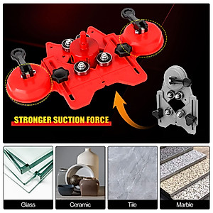 WORKEASE Diamond Hole Saw Kit, 11 Pcs Brazed Hollow Tile Hole Saw Set (0.24”-2”) with Double Suction Cups Hole Saw Guide Jig, Diamond Drill Bit Set Suitable for Glass, Ceramic, Tile, Marble, Porcelain