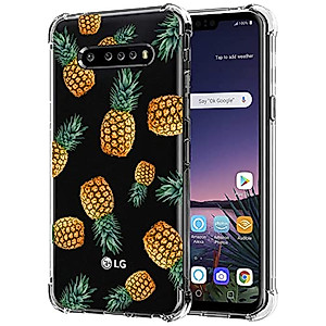 Vavies Case for LG V60 ThinQ 5G Case/LG V60/LM-V600 Case, Slim Shockproof Clear Pattern Soft Flexible TPU Back Phone Protective Cover Cases for LG V60 ThinQ 5G (Pineapple)
