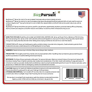 BugPursuit 24oz Ant Killer use for Indoor and Outdoor, Effective, Non-Staining, Ants,Fire Ants, and Other Insect Killer, Ant Spray Safe for Pets and Kids,Non-Toxic, 100% USDA Biobased, Made in USA