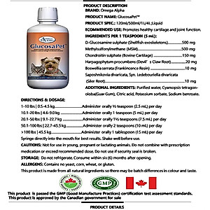 Omega Alpha Pets Performance and Mobility- GlucosaPet (1L)