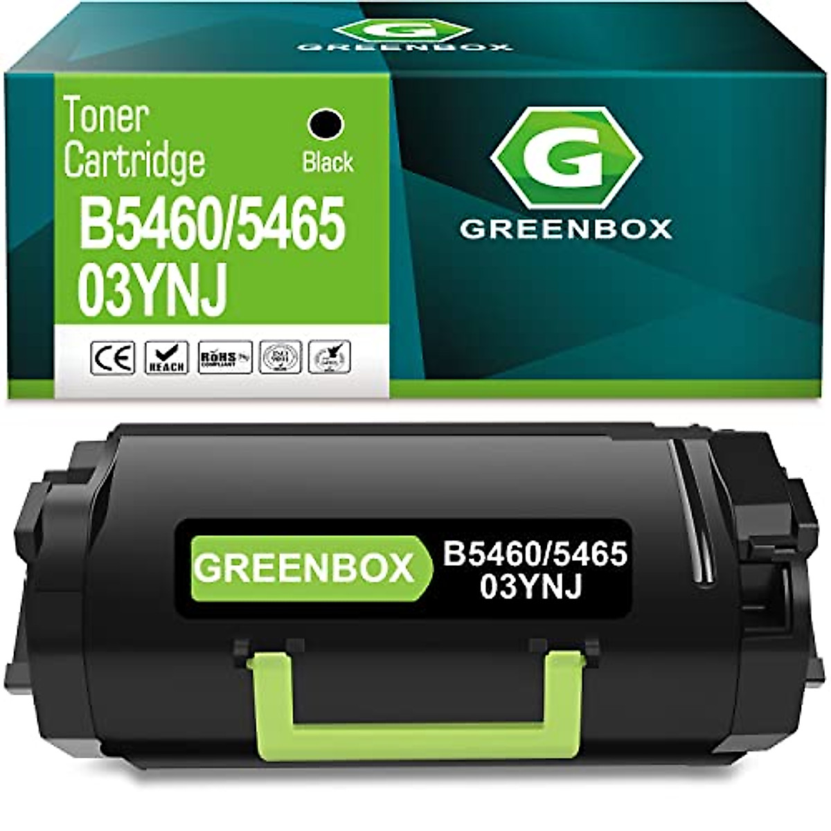 GREENBOX Remanufactured 03YNJ High Yield Toner Cartridge Replacement for Dell B5460 B5465 03YNJ 332-0131 for B5460dn B5465dnf Printer (45,000 Pages, 1 Black)