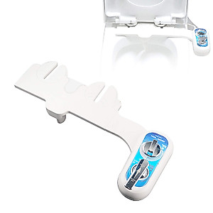 Hot&Cold Fresh Water Spray Bidet - APENCHREN Left Hand Bidet Toilet Seat Attachment with Self-Cleaning Nozzles, Water Pressure Control, Non Electric