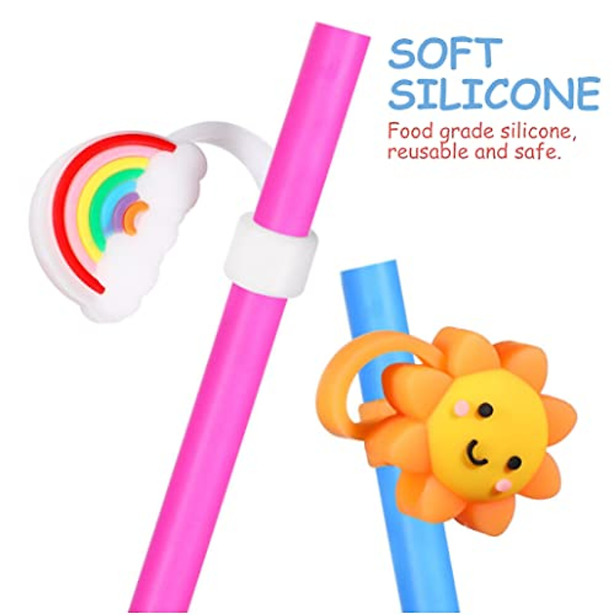 8 Pieces Straw Covers Cap, Silicone Straw Covers, Straw Covers Cloud, Straw Covers Cap For Stanley Cup, Patterned Straw Cover, Stanley Straw Cover, (6-8 mm / 0.24-0.32 inch)