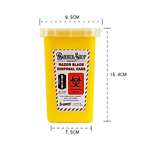 Minkissy Blade Dispenser Case Razor Blade Disposal Case Barber Shop Storage Bank Container for Used Razor Blades Yellow