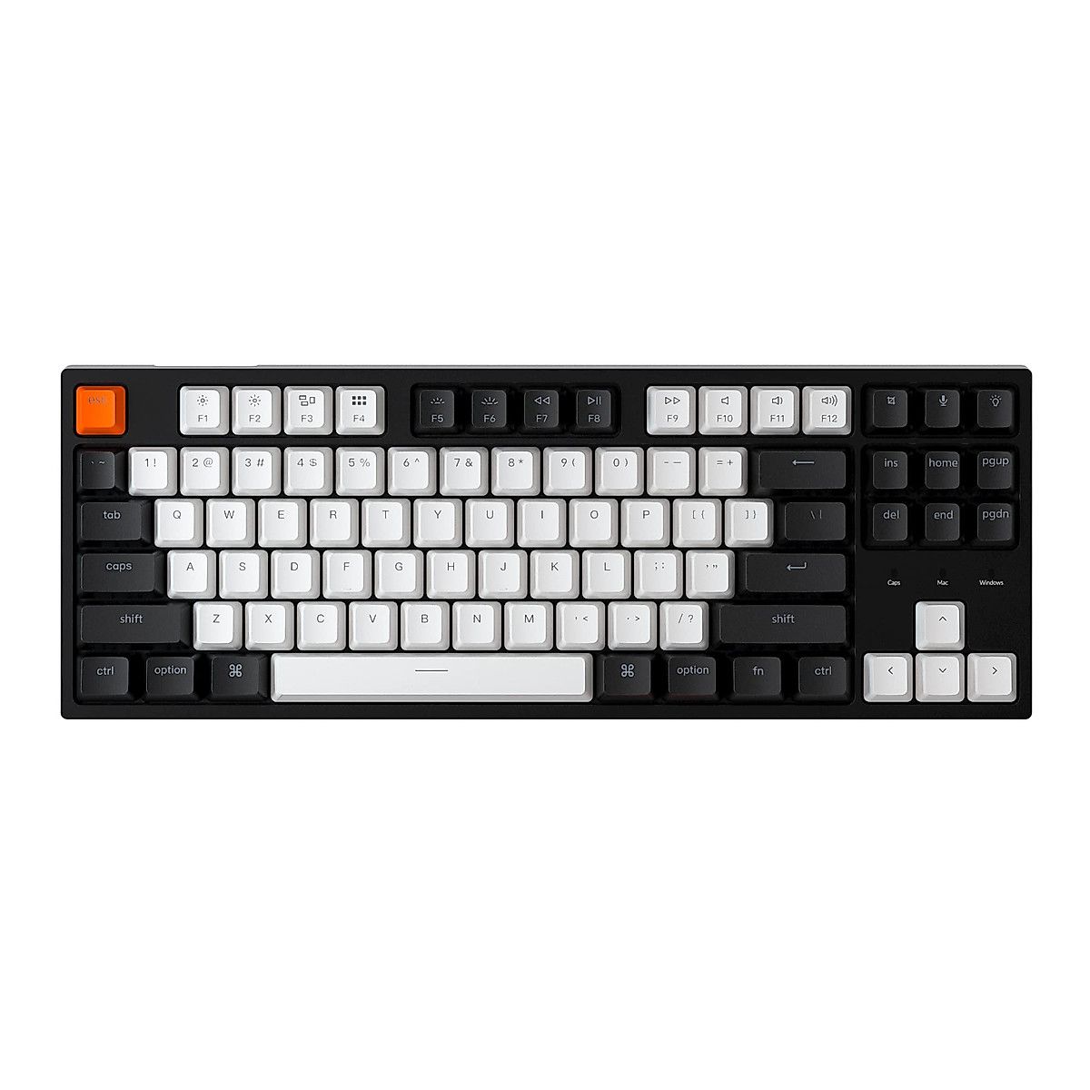 Keychron C1 Mac Layout Wired Mechanical Keyboard, Gateron G Pro Blue Switch, Tenkeyless 87 Keys ABS keycaps Computer Keyboard for Windows PC Laptop, White Backlight, USB-C Type-C Cable