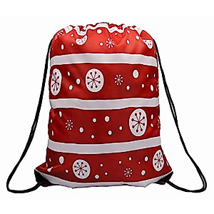 Christmas Gift Wrap Bags Drawstring Bags 5 Pack, 13.5x16.5 Inch Santa Sack Backpack for Party Favors Gifts and Candy, Reusable Personalized Best Gift for Xmas Package Storage