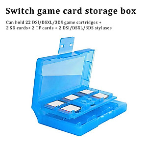 OUKENS Game Card Storage Box, 28 in 1 PP Plastic Game Card Case Holder Cartridge Storage Box for Nintendo DSL LL(Blue)