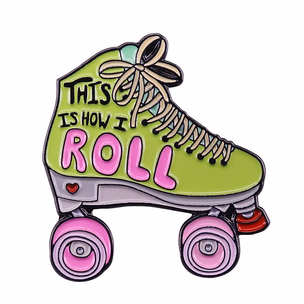 This is how I roll roller skates enamel pin retro skating brooch funny puns Roller Derby badge vaporwave aesthetic 80s kids gift