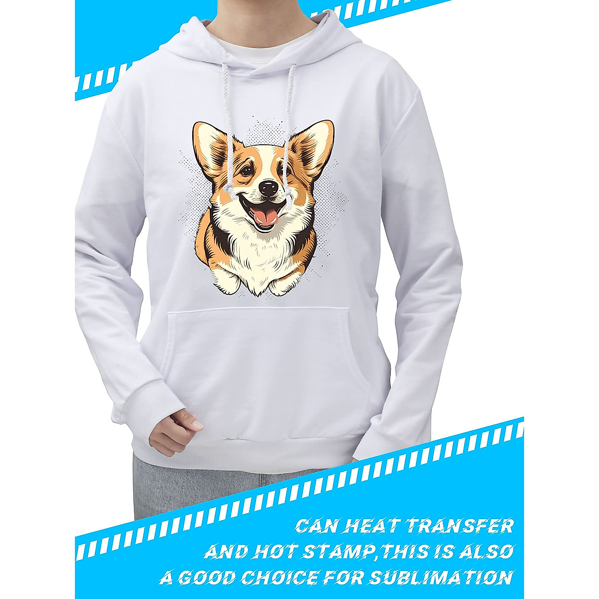 Hercicy 6 Pcs Thermal Transfer Hoodies Blank Hoodies for Printing White Thermal Transfer Sweatshirts Polyester Hooded Cloth Bulk Hoody for Men Women Unisex Include Size XS to Size 2XL