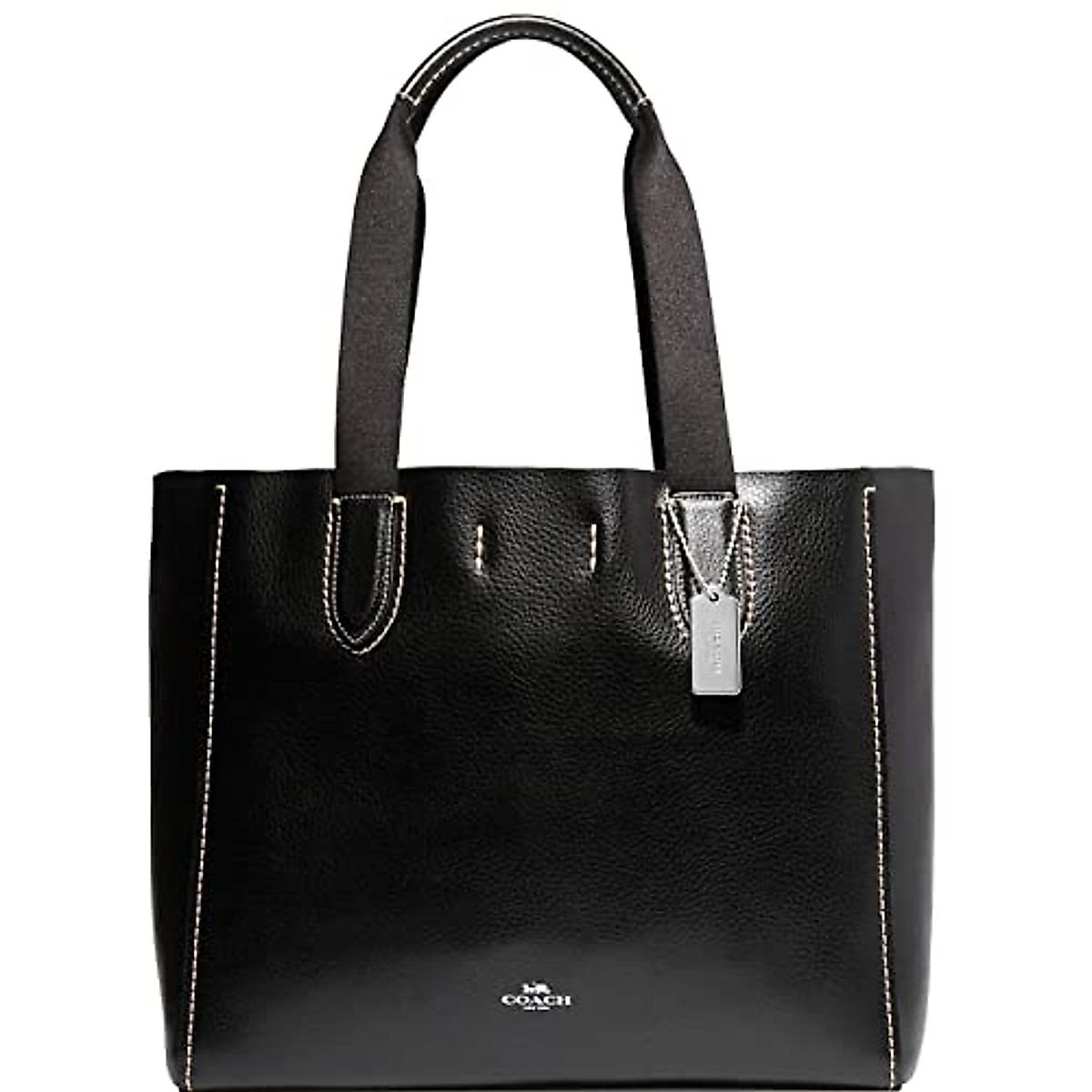 COACH DERBY TOTE IN PEBBLE LEATHER (SV/Black)