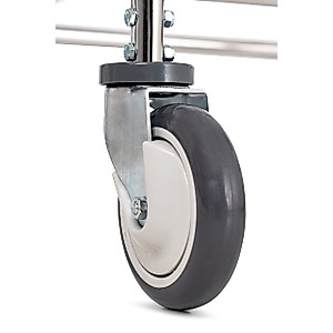 R&B Wire® 200F Extra Large Heavy Duty Wire Laundry Cart | 4.5 Bushel | Steel Frame with Chrome Finish | Commercial Laundry Basket | Industrial Bumper | 5" Clean Wheel System™ Casters