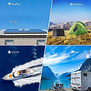 120 Watt Monocrystalline 12V Solar Panel High Efficiency Mono Module RV Marine Boat Off Grid (1pc(120W))