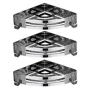 FVRTFT Bathroom Shelves Wall Mounted Shower Shelves Corner Shower Rack Stainless Steel with Hook No Drilling Self Adhesive for Kitchen Bathroom-Silver B_3-Story