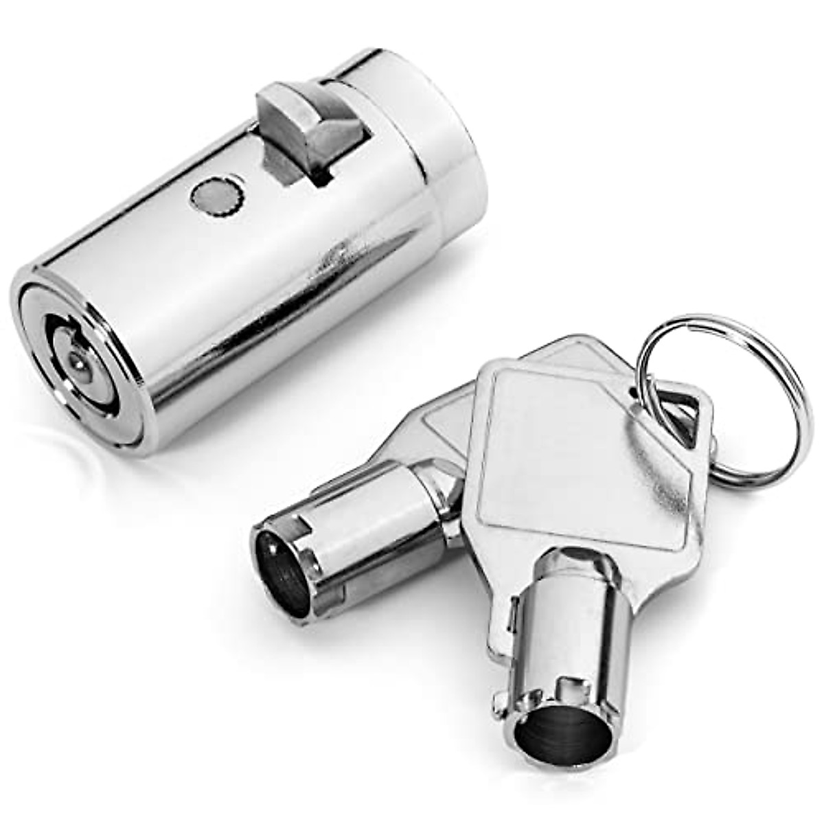Westway Locks Vending Machine Lock and Key Pack of 1 - Tubular Keyway with Chrome Finish - Keyed Alike High Security Lock - Vending Machine Lock for Pepsi Machine, Coke Machine, Snack/Candy Machine