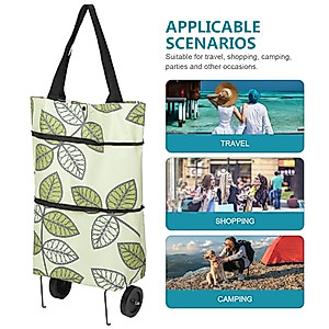 Cabilock Collapsible Trolley Bags Folding Shopping Bag with Wheels Foldable Shopping Cart Reusable Grocery Bags Shopping Trolley Bag on Wheels B