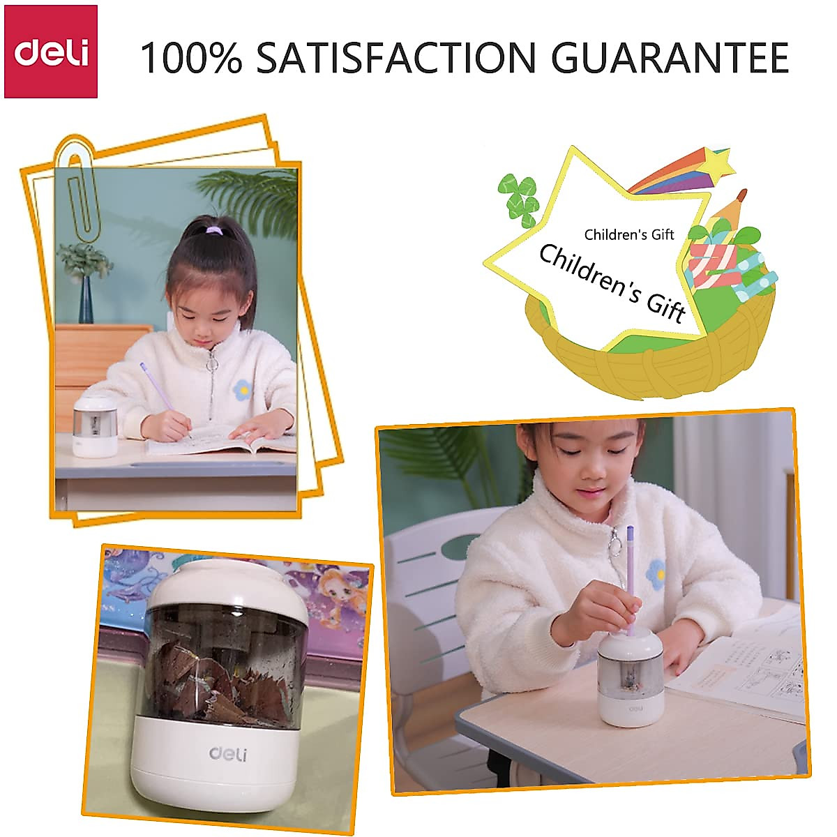 Deli Electric Pencil Sharpener,5,000 Times for Tungsten Steel Blade,1 Year Warranty (Jet Black)