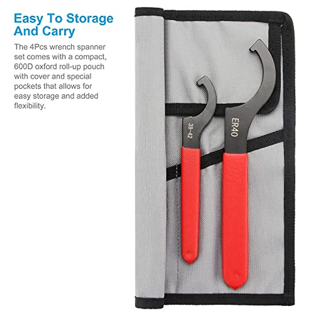 Sarakshop 4Pcs Coilover Spanner Wrench Set, Professional Sturdy Universal Adjustment Wrench, Carbon Steel, Rubber