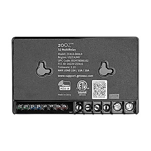 Zooz Z-Wave Plus S2 MultiRelay ZEN16 for Garage Doors, Sprinklers, Gas Fireplace; 3 Dry Contact Relays (15A, 15A, 20A); 12-24 V AC/DC or USB C Power; Signal Repeater; Hub Required