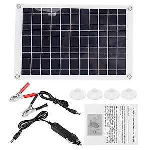 Solar Panel, Portable Solar Cell Panel 100W Monocrystalline 12/24V USB Output for Car Trailers Yacht, High Conversion Rate of 23%-24%