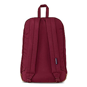 JanSport Cortlandt Laptop Backpack, Viking Red, 15” Laptop Sleeve-Synthetic Leather Shoulder Computer Bag with Large Compartment, Padded Straps-Book Rucksack for Men, Women