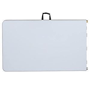 Flash Furniture Kathryn 8-Foot Height Adjustable Bi-Fold Granite White Plastic Banquet and Event Folding Table with Carrying Handle
