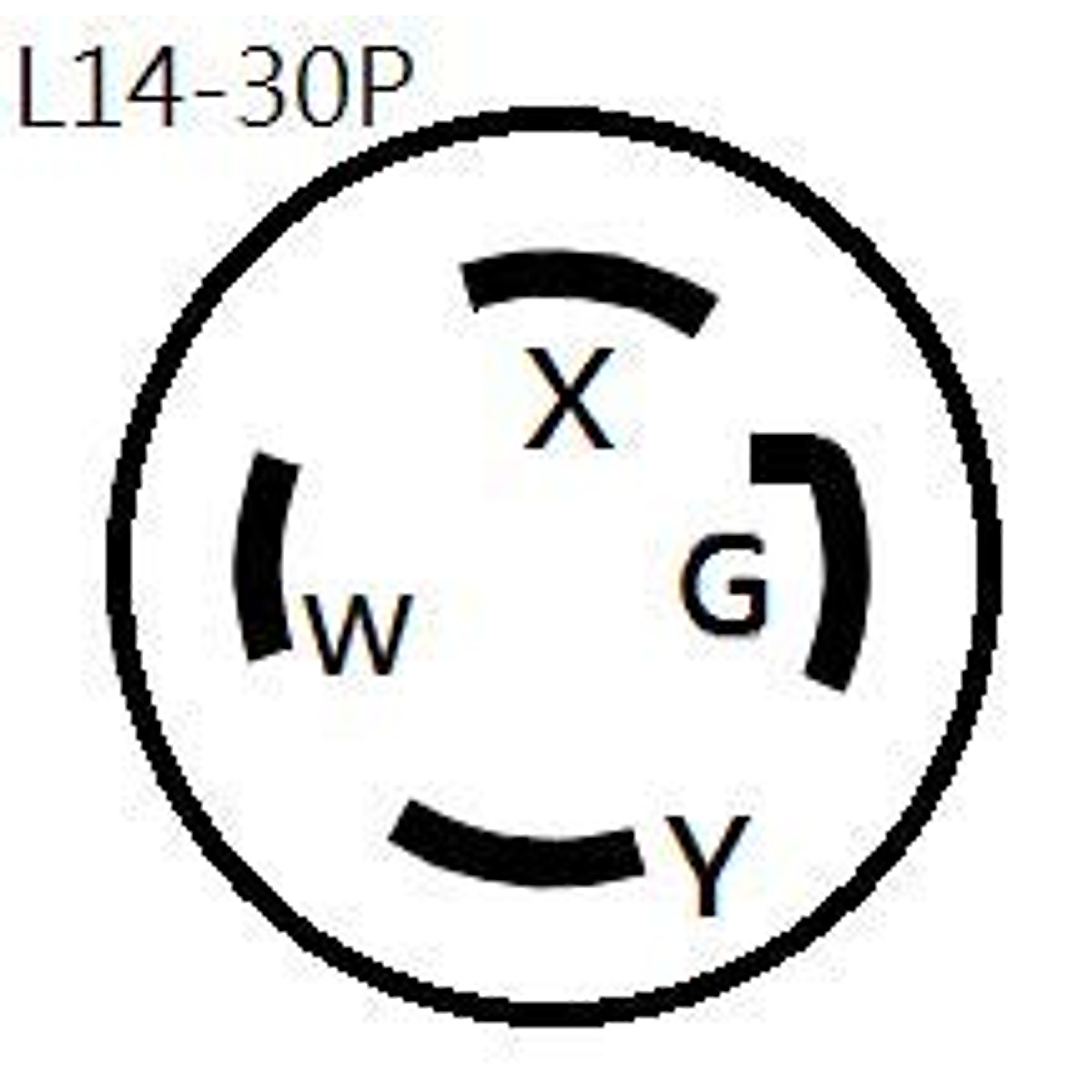 Parkworld 62619 NEMA L14-30 Splitter, Generator L14-30P Male Plug to (3) L14-30R Female Tri-Outlet, Generator 4-Prong 30 AMP L14-30 W Adapter Cord (3 feet)