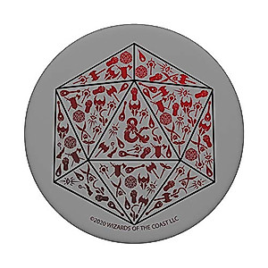 Dungeons And Dragons D20 Icon Fill PopSockets PopGrip: Swappable Grip for Phones & Tablets