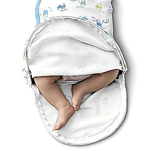 SwaddleMe Luxe Whisper Quiet Swaddle – Size Small/Medium, 0-3 Months, 2-Pack (Building Blocks) Extra-Soft Newborn Swaddle Wrap With Silent Fabric Closure and Bottom Zipper for Diaper Changes