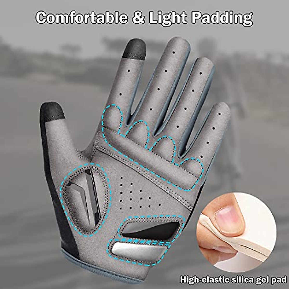 NICEWIN Cycling Gloves Motorcycle Bike Mountain- Road Bicycle Men Women Padded Antiskid Touch Screen