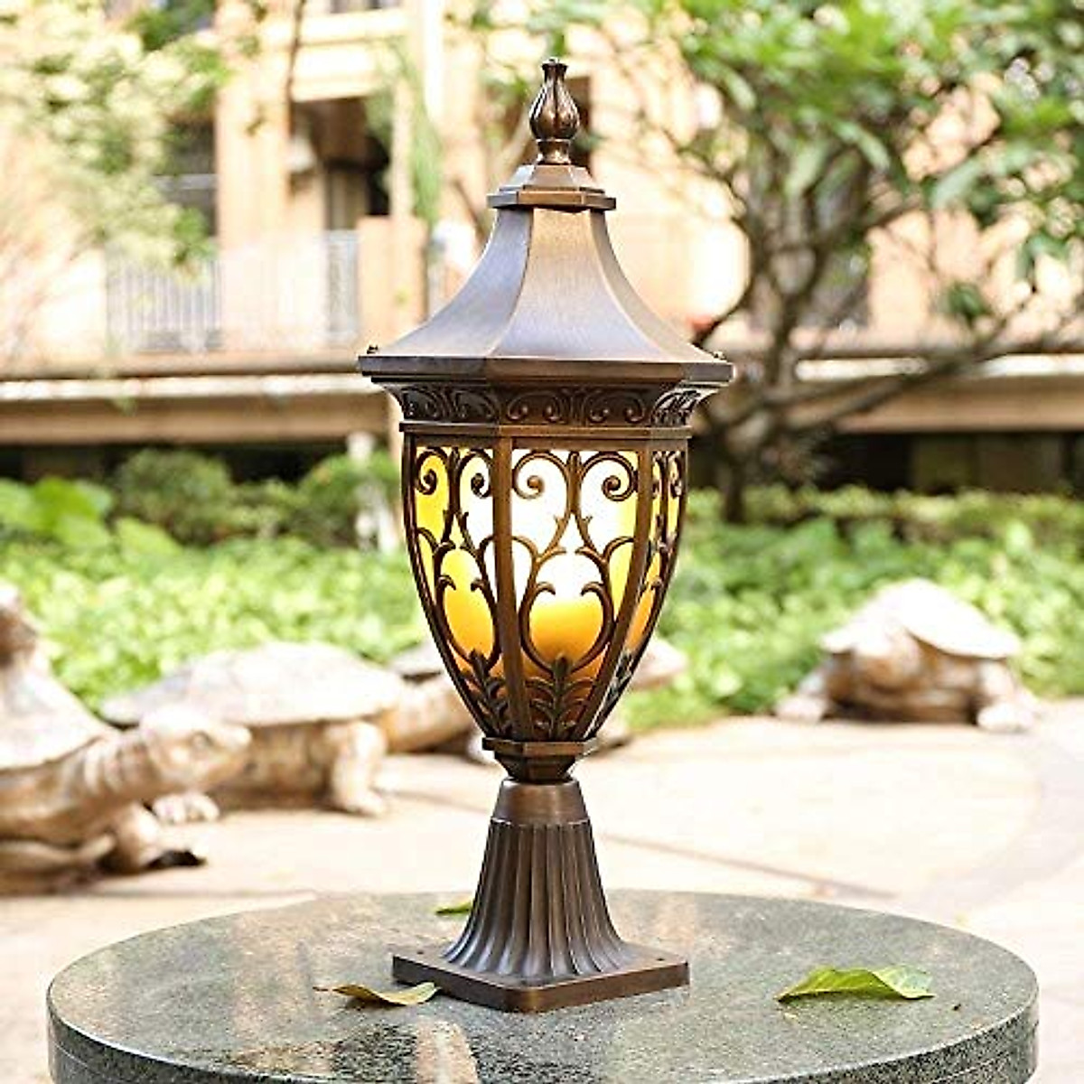 ZMY Rustic Home Garden Pillar Lamp Garage Pavilion Post Light Lawn Waterproof Column Lighting Aisle Door Outdoor Exterior Pathway Illumination