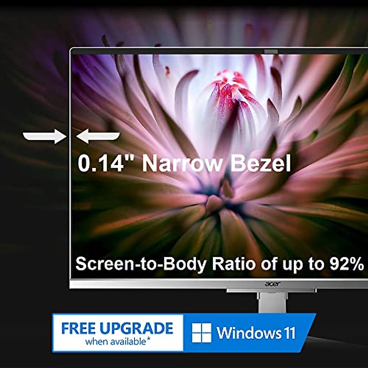 Acer Aspire C27-1655-UA93 AIO Desktop | 27" Full HD IPS Display | 11th Gen Intel Core i7-1165G7 | NVIDIA GeForce MX330 | 16GB DDR4 | 512GB SSD | 1TB HDD | Intel Wireless Wi-Fi 6 | Windows 10 Pro