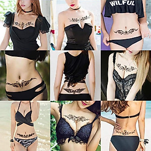 ELANE 19 Sheets Temporary Tattoos for Women Sexy,Tattoo Stickers for Women,Fake Tattoos Women,Tattoo Stickers for Men