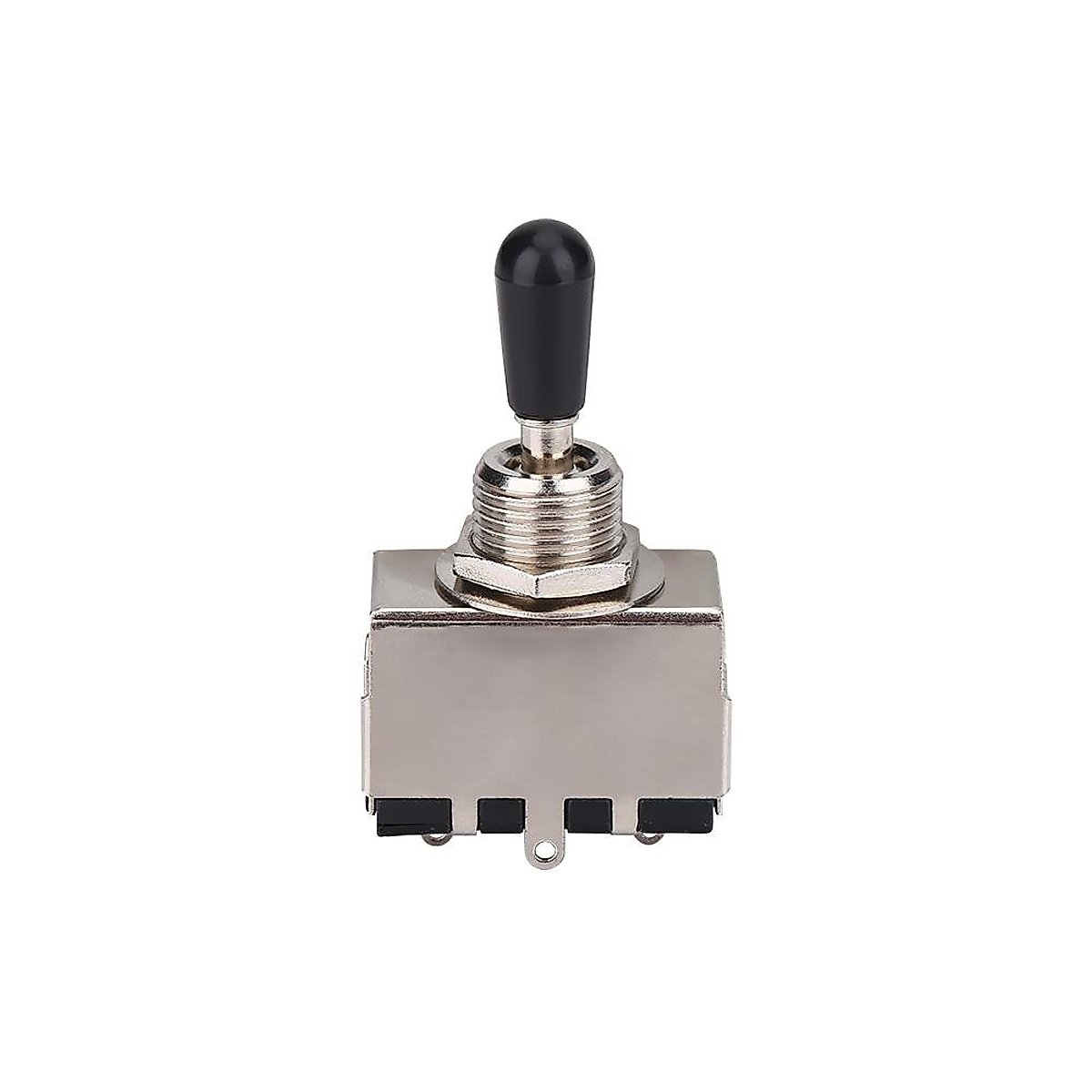 Guitar 3 Way Toggle Switch, Metal Enclosed 3 Way Selector Switch with Black Brass Tip Knob Replacement Part for Style Electric Guitar