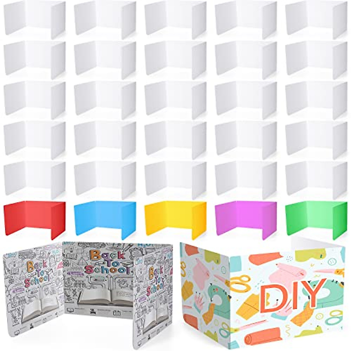 32 Pack Large Plastic Privacy Boards DIY Privacy Folders for Student Desks Classroom Privacy Boards Reusable Made Privacy Boards for Sneeze Guard Discourage Cheating Reduces Distractions Shields