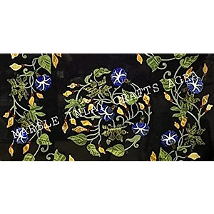 Black Marble Inlay Coffee Table 30" Round Center Table, patio table, Hallway Center Table, Centre Piece, Piece of Conversation