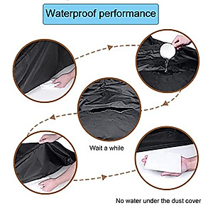 Aipwerer Patio Furniture Covers Black Garden Patio Sofa,Loveseat Bench Cover Heavy Duty Waterproof Table,Wind-Proof,With Anti-Ultraviolet Silver Coating Outdoor Furniture Set Covers (74.8in*26in*35in)