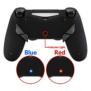 eXtremeRate Soft Touch Black Dawn Programable Remap Kit for PS4 Controller with Upgrade Board & Redesigned Back Shell & 4 Back Buttons - Compatible with JDM-040/050/055 - Controller NOT Included