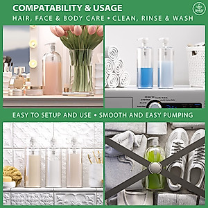 Bar5F Universal Shampoo/Conditioner Dispenser Pump for 1 Liter (33.8 Oz) Bottles - Natural Clear, Pack of 2