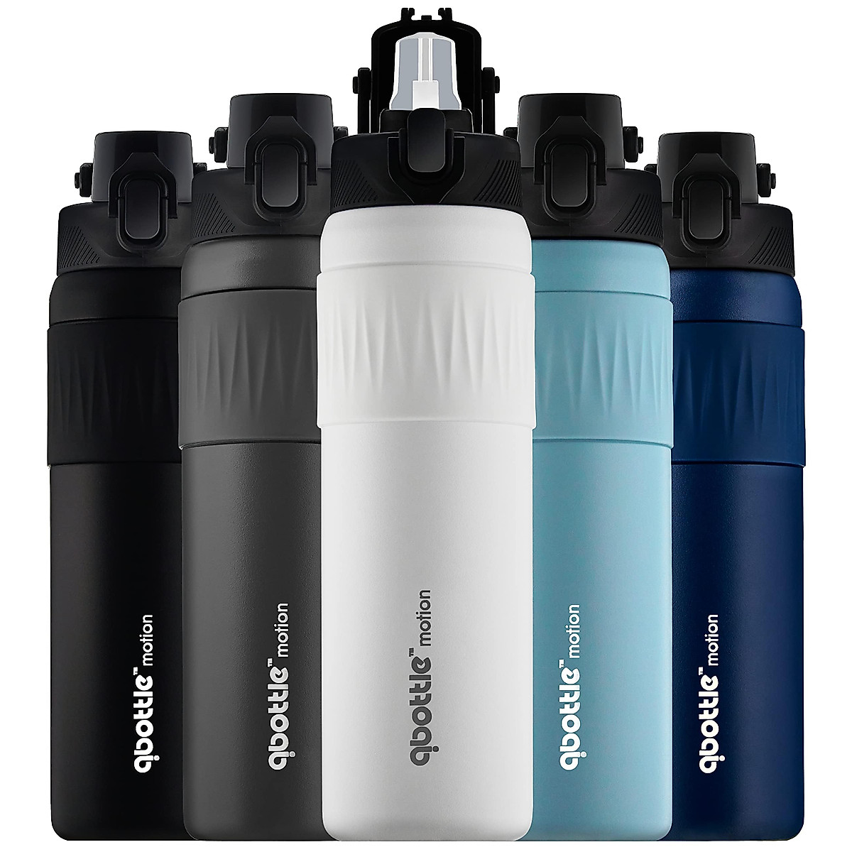 PREMIUM 24oz Double Insulated Water Bottle with Straw Lid & Carry Handle - 12/24 Hour Hot/Cold Vacuum Insulated Stainless Steel Water Bottle - BPA-Free Leakproof Metal Water Bottles - Ice White