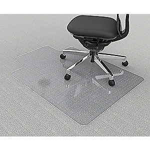 HOMEK Office Chair Mat for Carpeted Floors - Clear Carpet Chair Mat with Lip 48”x 36”x 0.09”