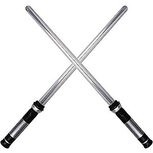 Beyondtrade 2-in-1 Lightsabers for Kids Anti-Breaking LED Light up Sword FX Dual Saber with Sound (Motion Sensitive) for Galaxy War Fighters Halloween Costume Accessories Xmas Presents