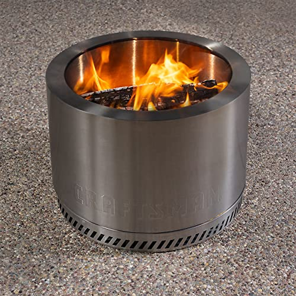 CRAFTSMAN 19.5" Smokeless Wood Fire Pit Portable Stainless Steel Camping, RVing, Backyard Bonfire fire Pit
