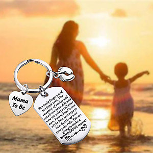 MYOSPARK Mommy To Be Gift New Mommy Keychain Baby Announcement Gift Expecting Mom Gift Parenthood Is One Of The Best Journeys (little fingers DT)