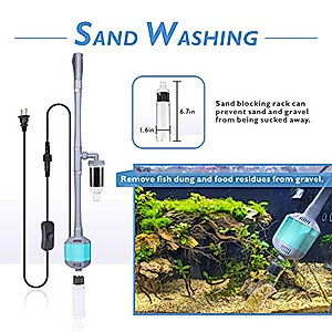 hygger 360GPH Electric Aquarium Gravel Cleaner, 5 in 1 Automatic Fish Tank Cleaning Tool Set Vacuum Water Changer Sand Washer Filter Siphon Adjustable Length 15W