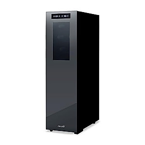 NewAir Shadow-T Series 18 Bottle Thermoelectric Wine Fridge, Dual Temperature Zones, Countertop Wine Refrigerator, Mirrored Compact Wine Cellar, Double-Layer Glass Door Cooler, Vibration-Free