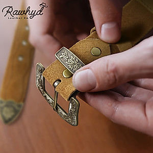 RAW HYD Western Leather Belt for Men (38)