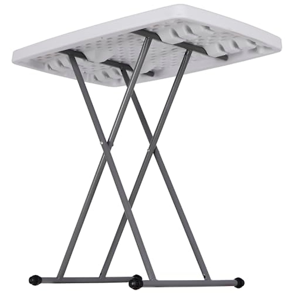 F2C 30-Inch Folding Table, Multi-Functional Personal Table,Portable and Adjustable Height for TV Trays, Laptop, Sewing,Ideal for Small Spaces,Camping Picnic Party Table On-The-Go Needs, White